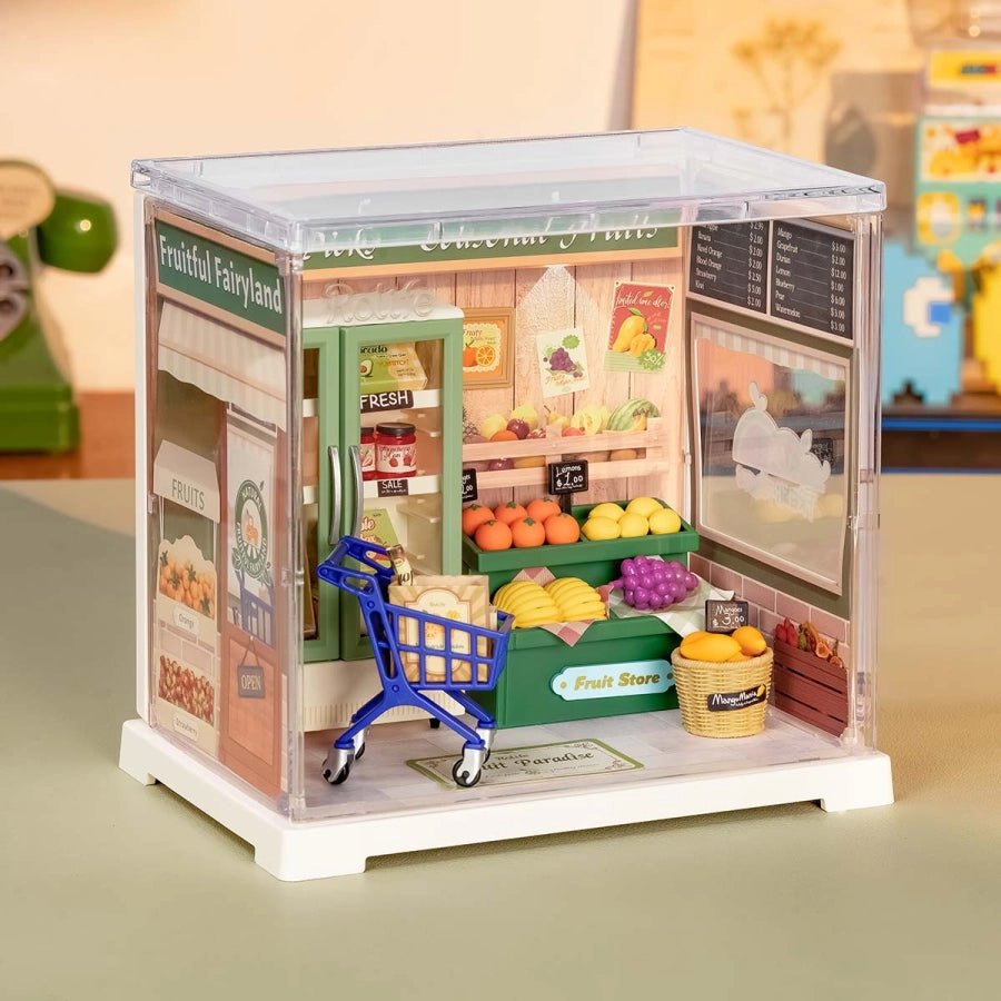 Rolife Mini Super Creator Fruit Shop DIY Miniature – Little Worlds